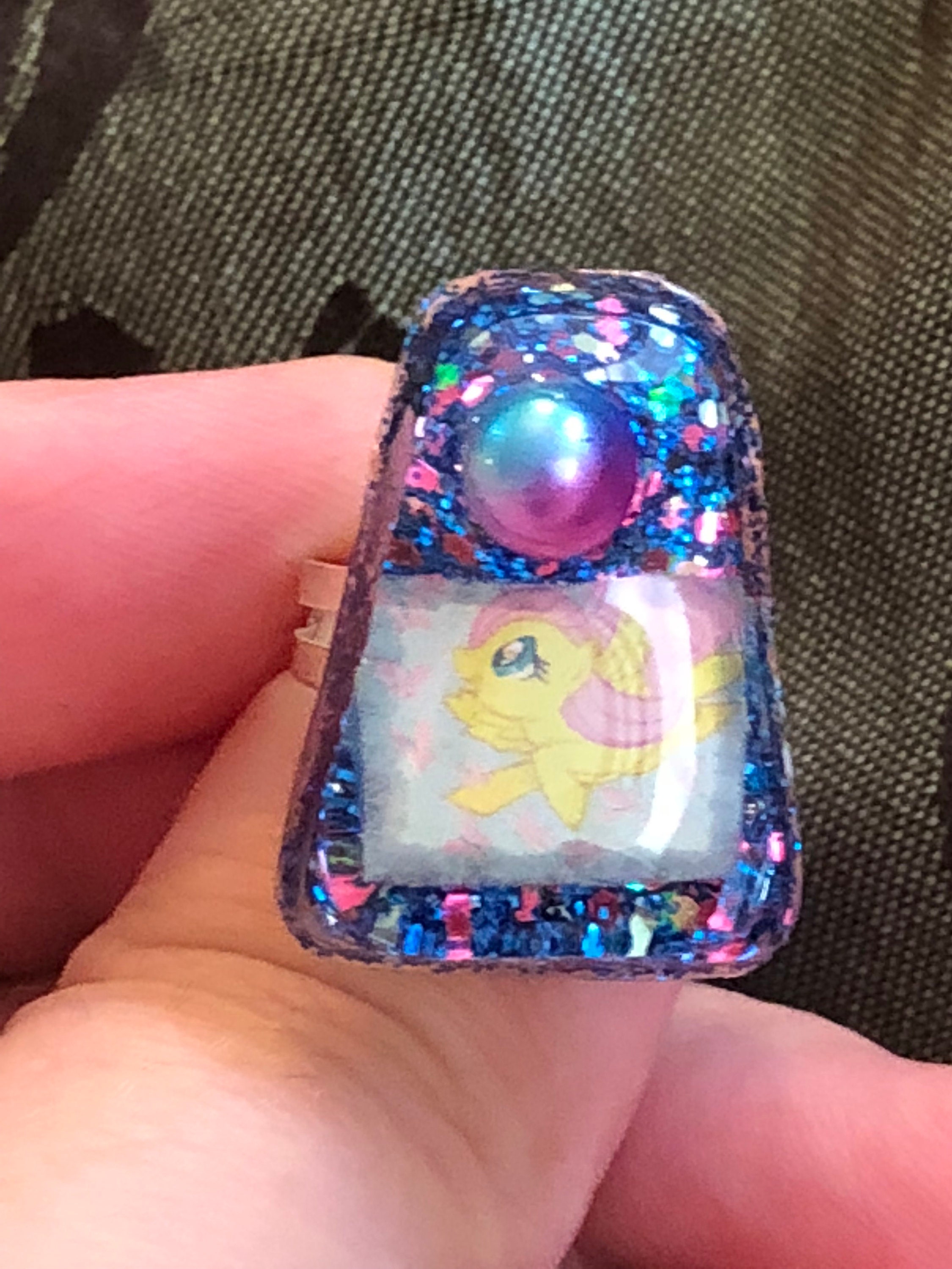 Cute Fluttershy Mlp Adjustable Resin Ring - Etsy