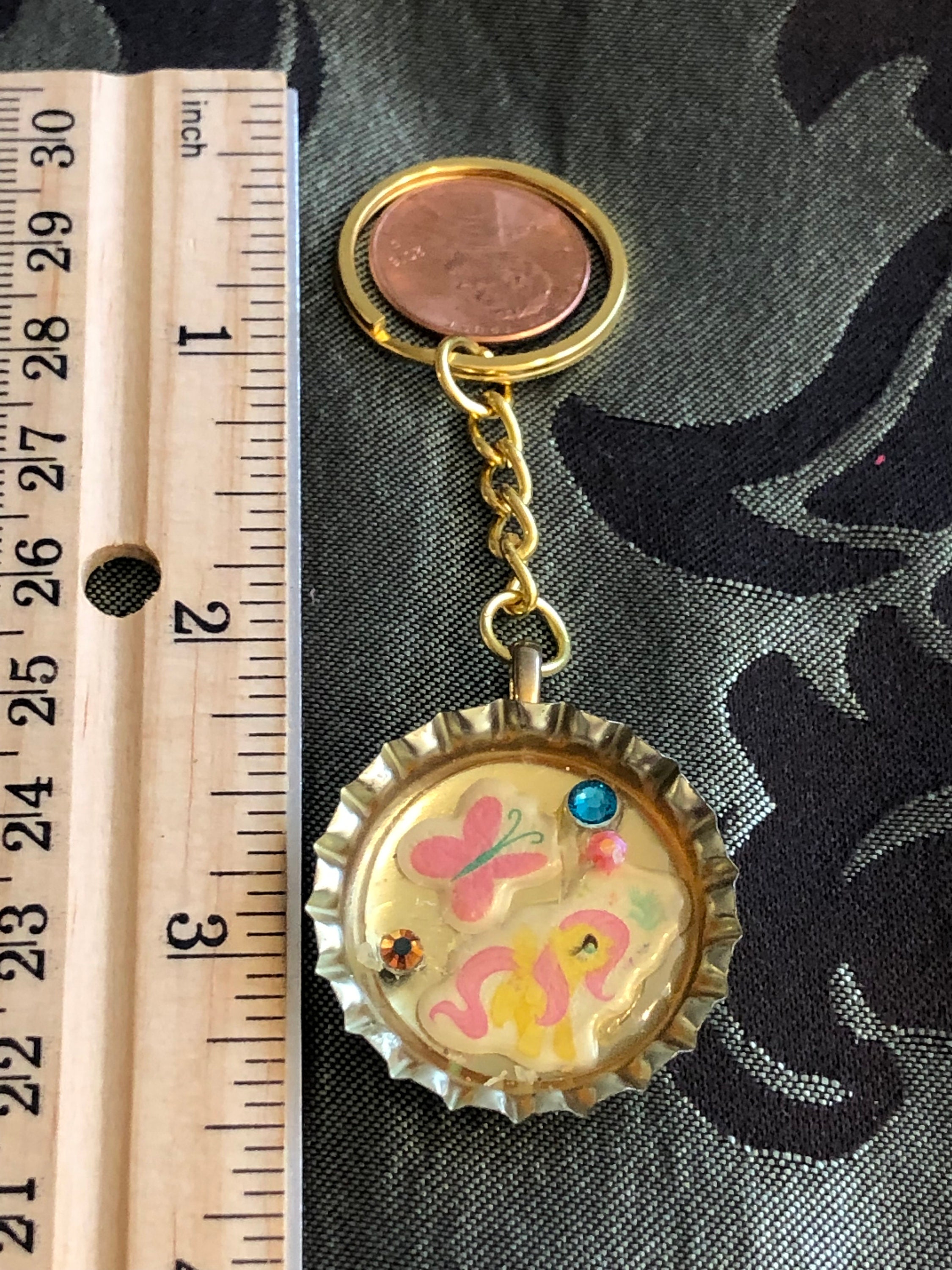 Fluttershy Bottle Cap Keychain With Butterfly - Etsy