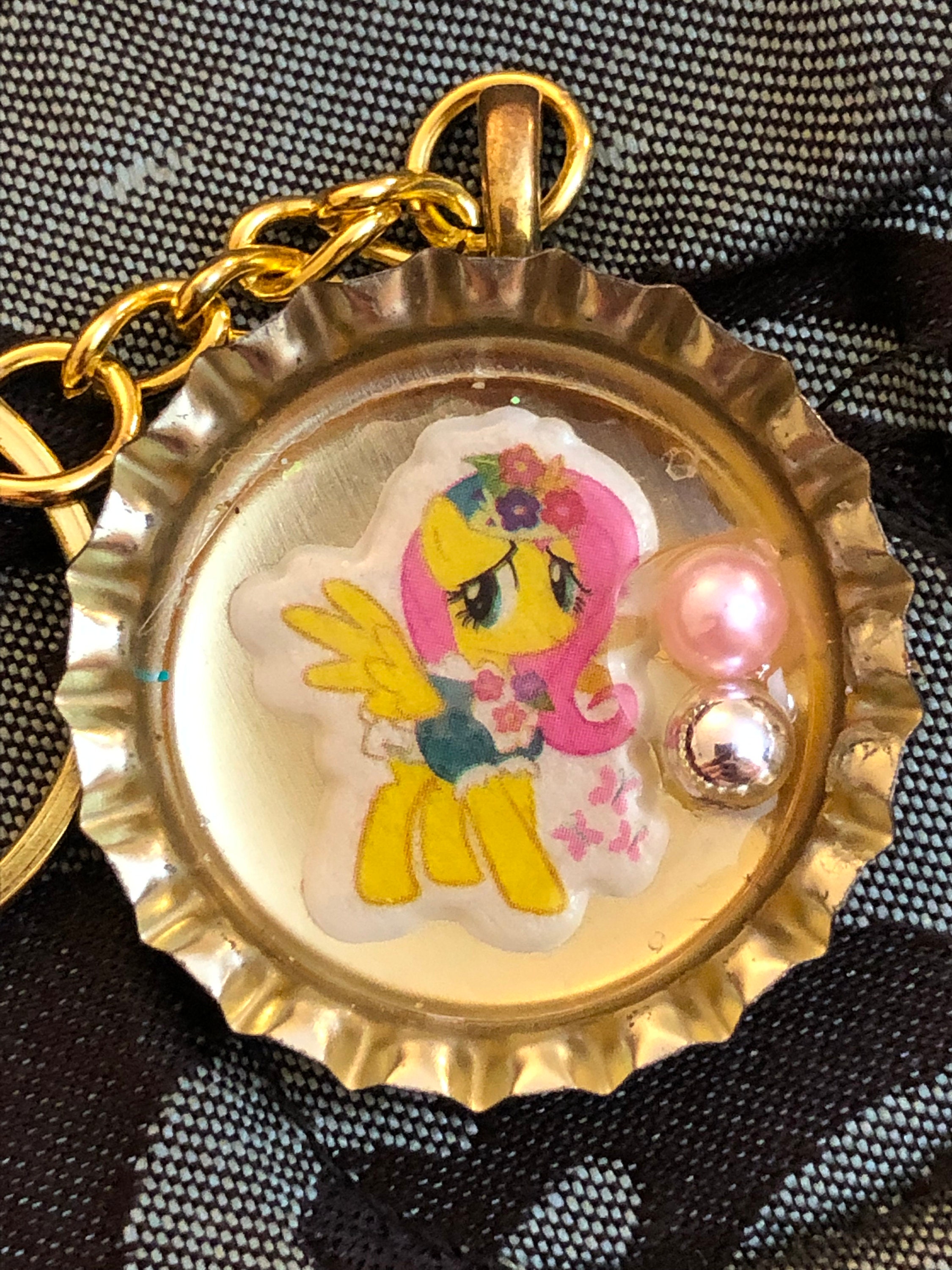 Fluttershy Mlp Bottle Cap Keychain - Etsy