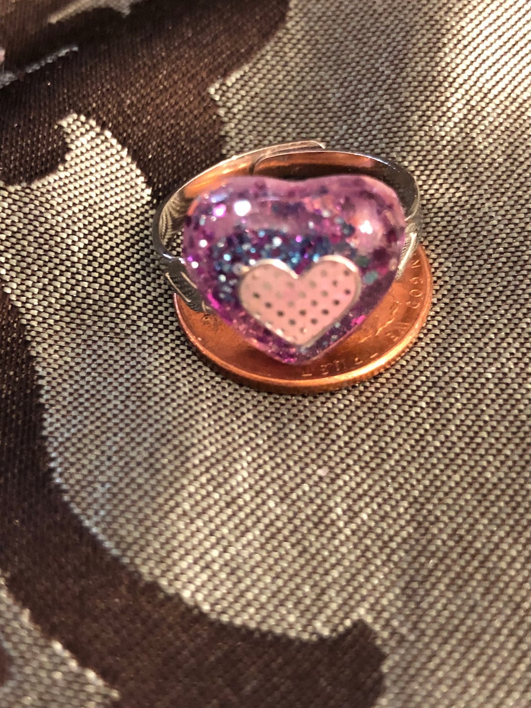 Pretty Purple Heart Ring - Etsy