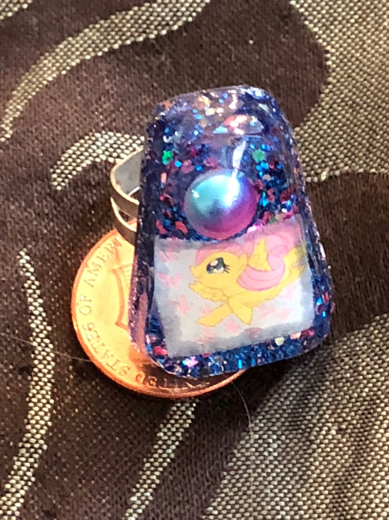 Cute Fluttershy Mlp Adjustable Resin Ring - Etsy