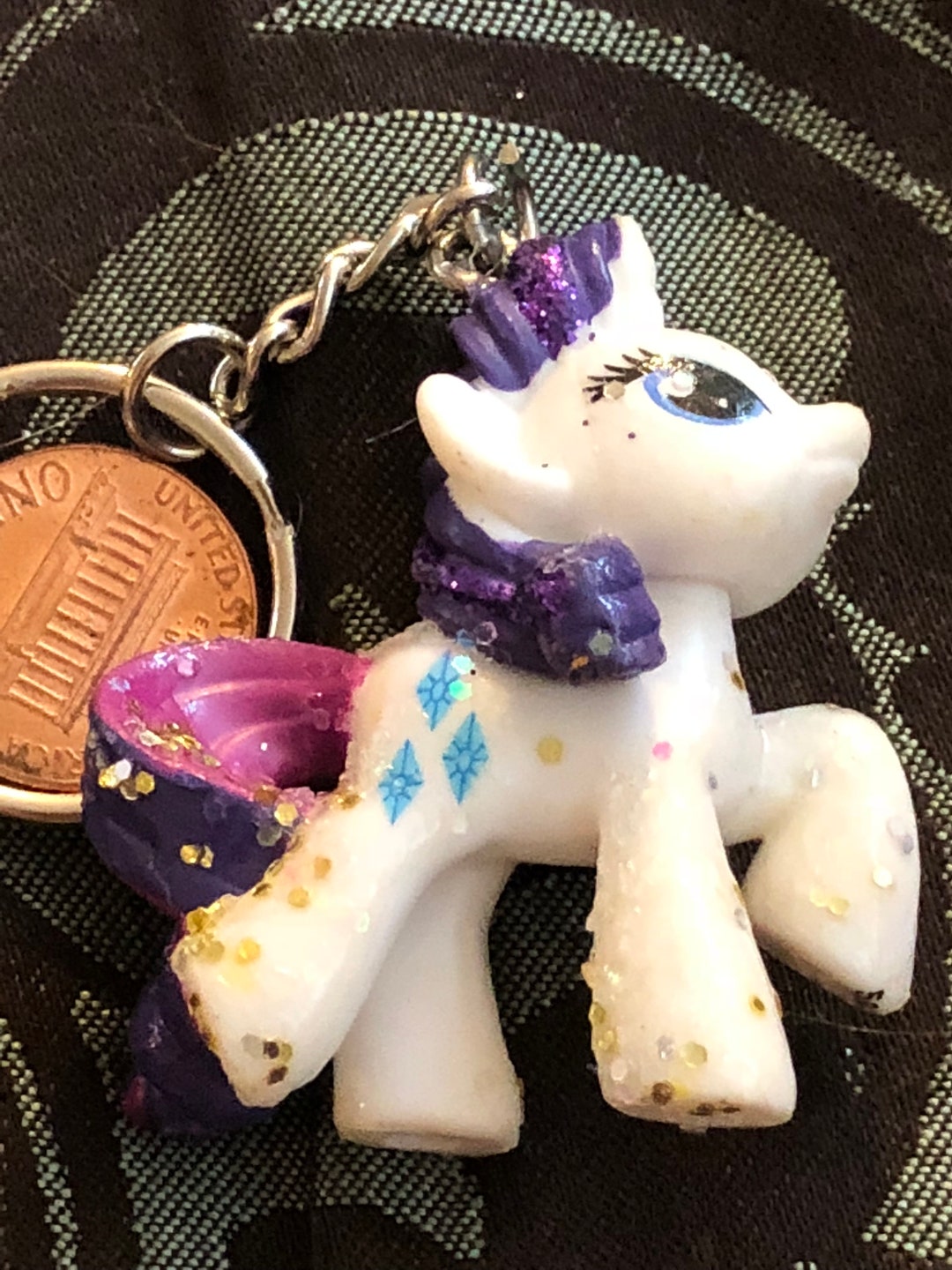 Glitter Rarity Unicorn Mlp Keychain - Etsy