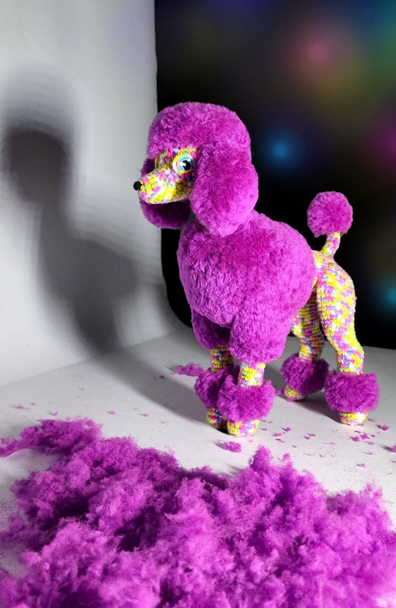 Sequin the Poodle Amigurumi Pattern With Fur - Etsy