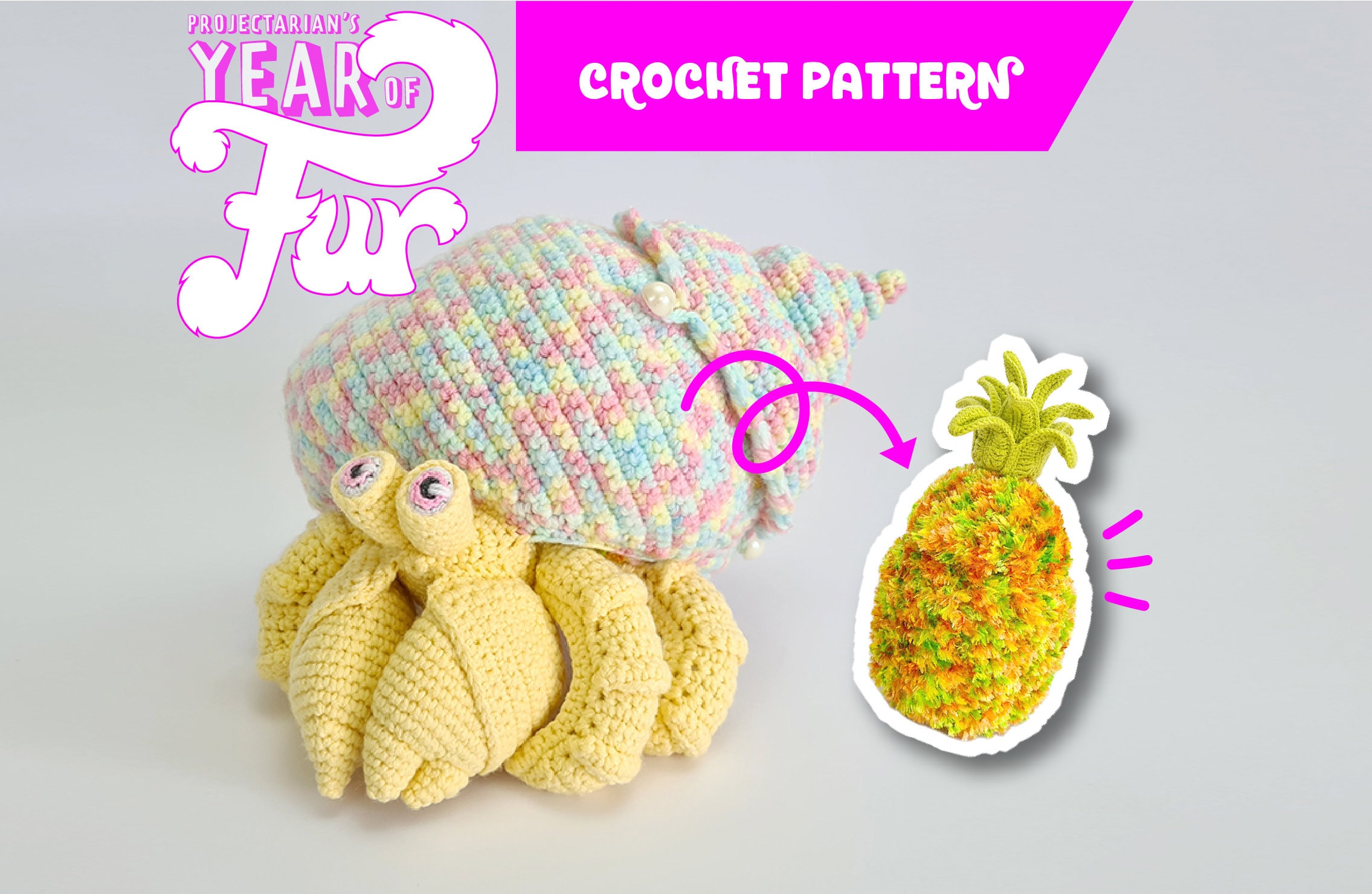 Neptune the Pineapple Crab | Reversible Amigurumi Crochet Pattern - Etsy