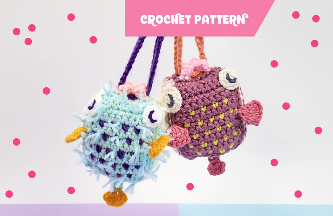 Pufferfish Purse | Amigurumi Fish - Drawstring Bag Pattern - Etsy