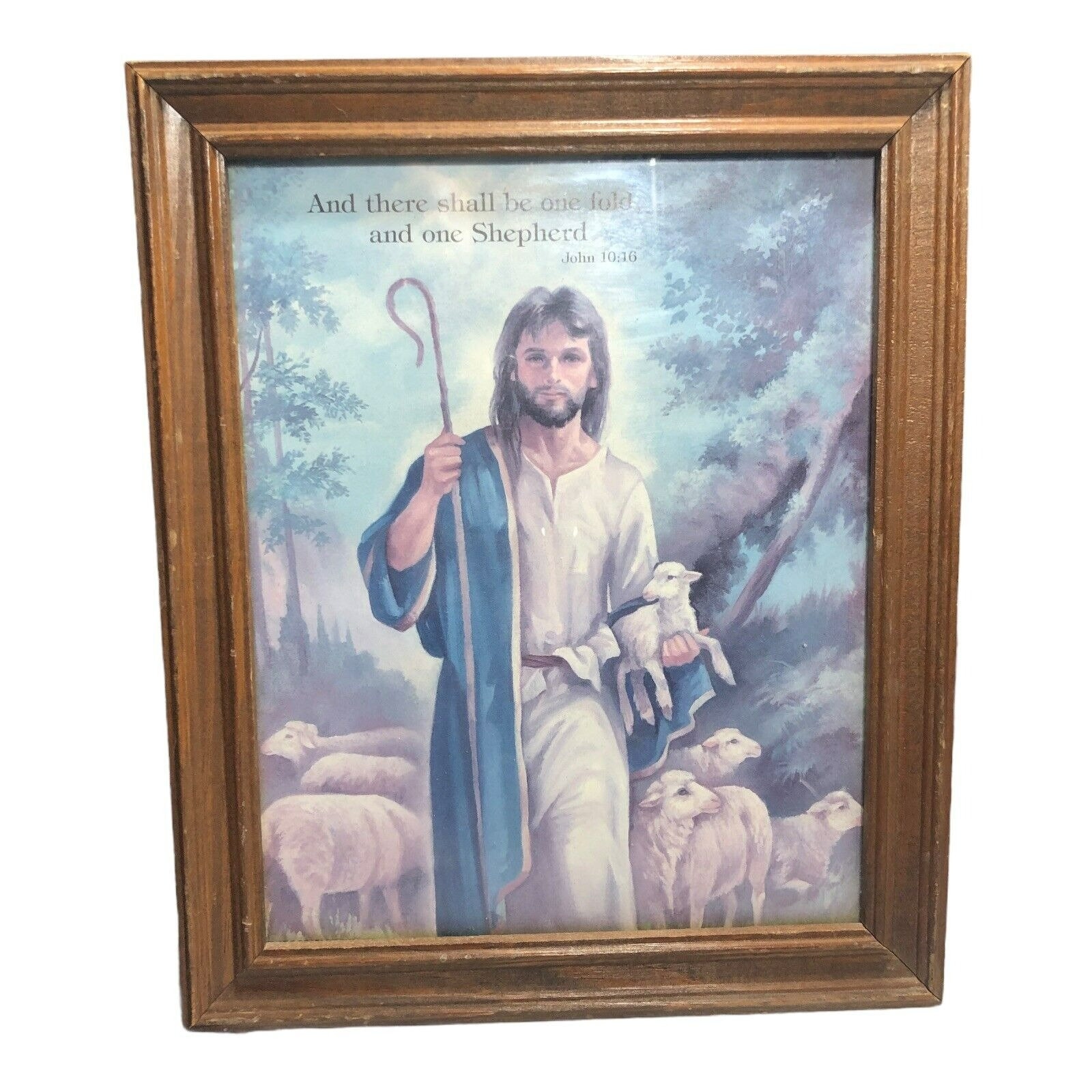 Vintage Jesus Good Shepherd Frame Picture 10” Christian Christianity ...