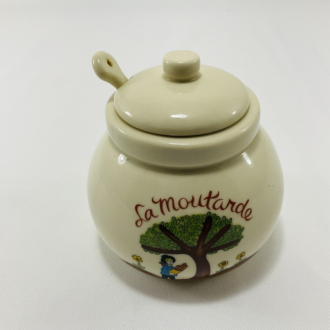 Vintage Gallery Originals La Moutarde Mustard Bowl Lid Spoon Restaurant ...