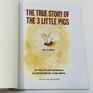 True Story 3 Little Pigs Book Wolf Scieszka Children Kid Picture ...