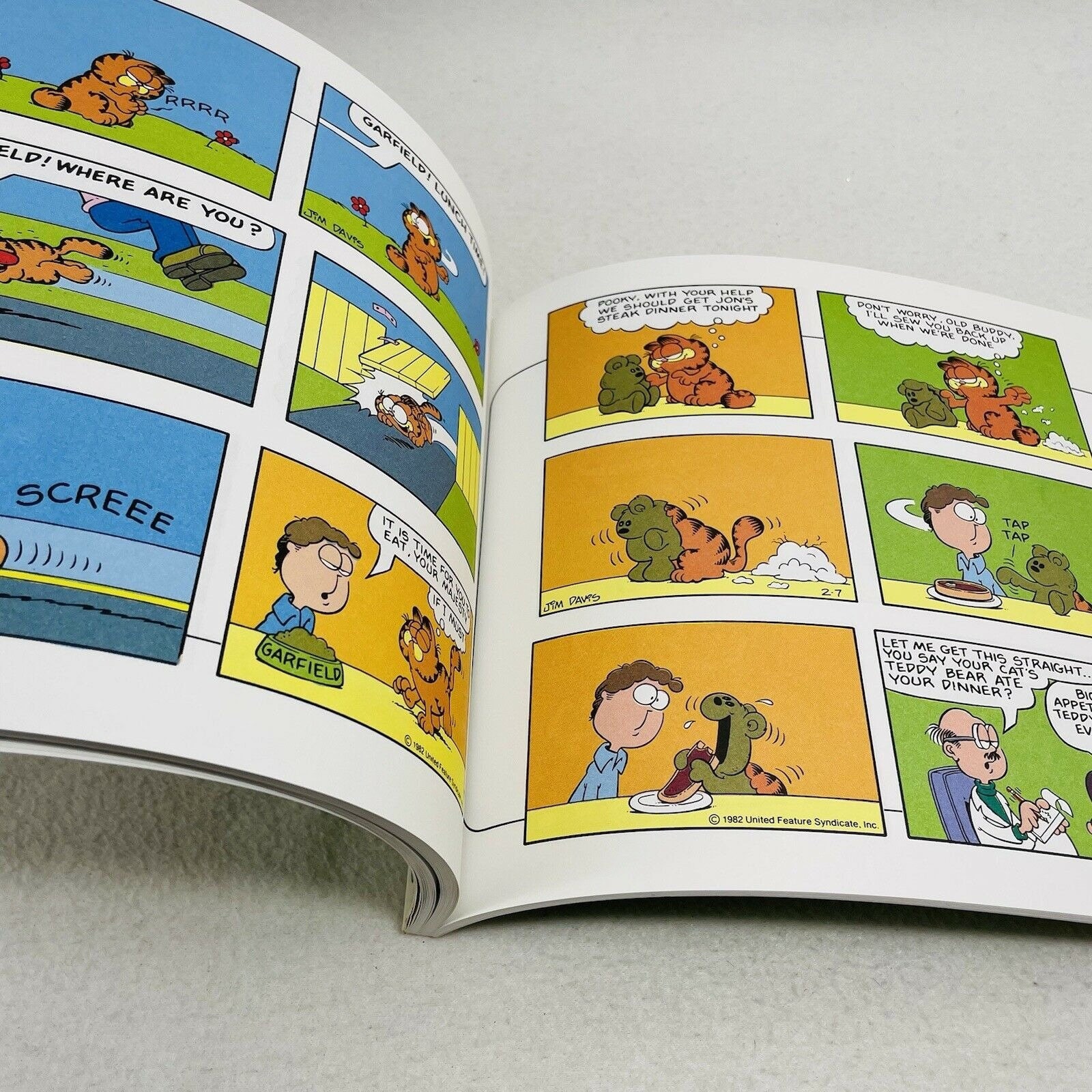Rare vintage Garfield dessin animé bande dessinée Sunday Strip couleurs ...