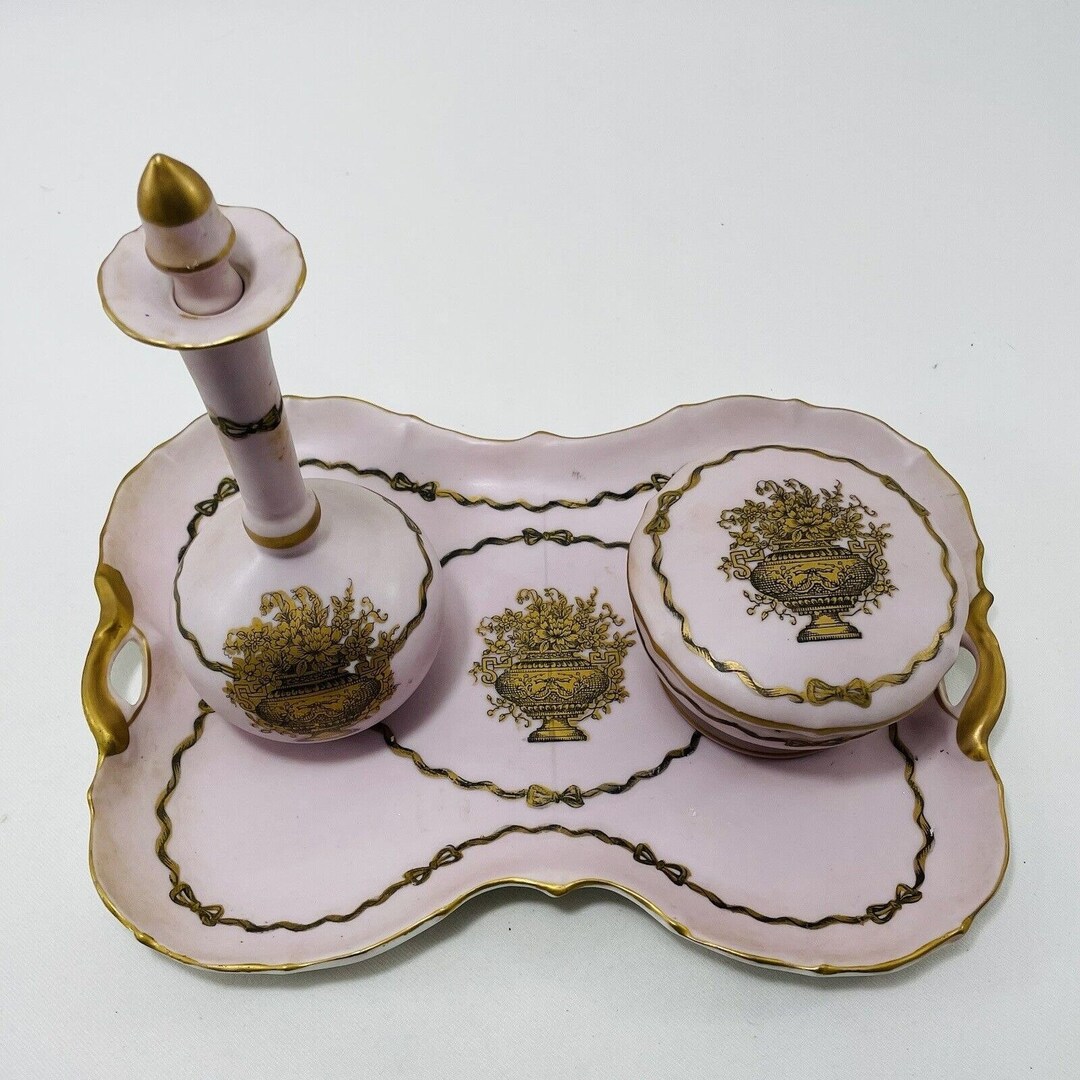 Vintage Ardalt Japan Vanity Set 3 Piece Tray Perfume Women Pink ...