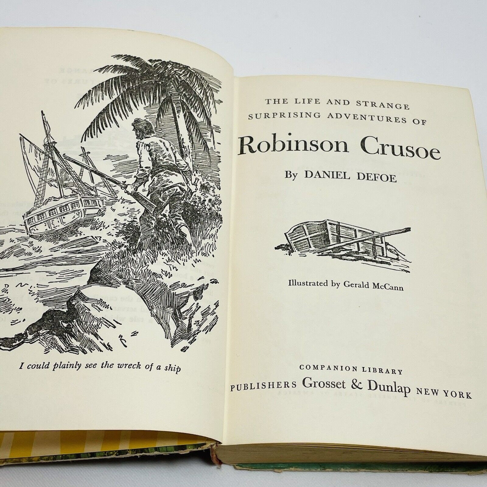 1963 Companion Library Robinson Crusoe Swiss Family Duo Book Vintage ...