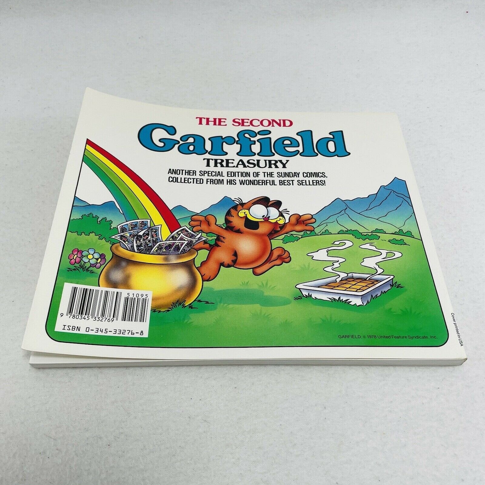 Rare vintage Garfield dessin animé bande dessinée Sunday Strip couleurs ...