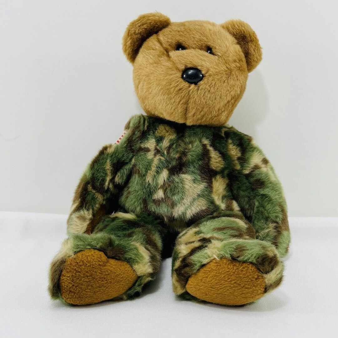 Ty Buddies American Hero Bear Plush Toy Military Uniform Camo Veteran ...