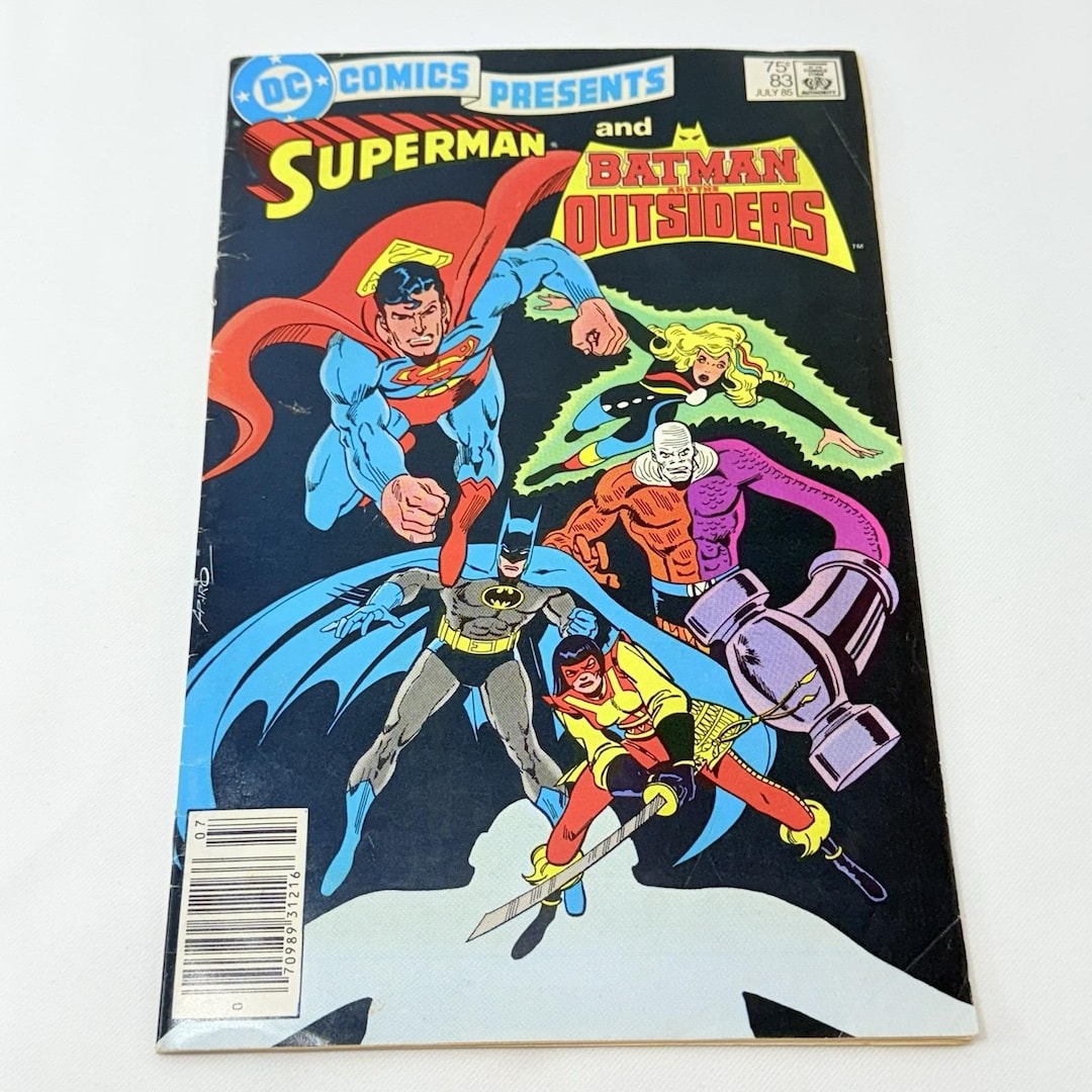 Vintage 1985 Dc Comics Superman Batman Outsiders Book Cartoon Magazine ...