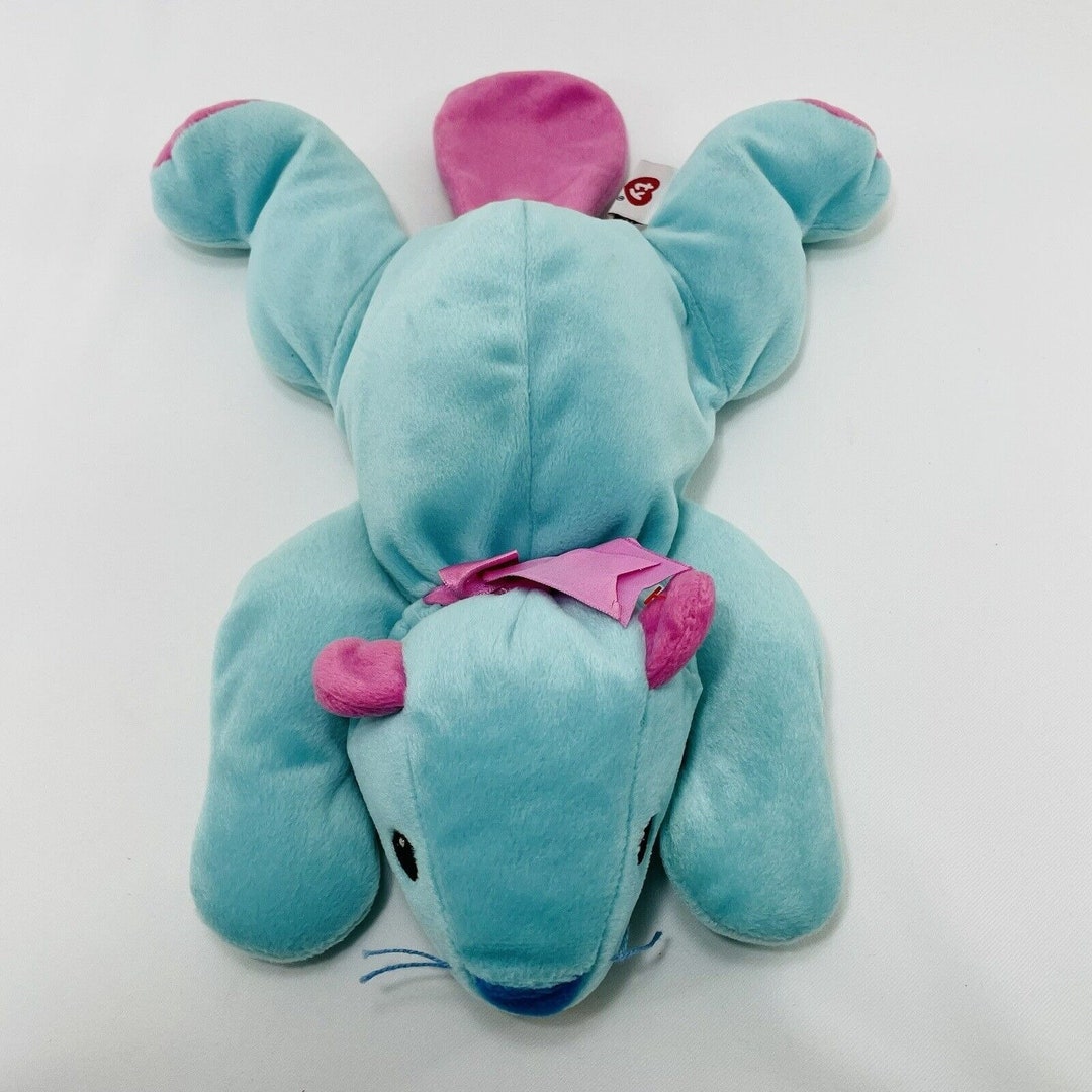 Vintage Ty Buddies Chewy Beaver Plush Toy Pillow Cuddle Belly Flat Blue ...