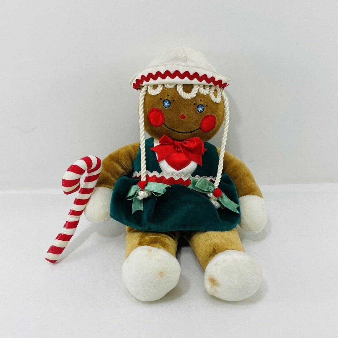 Vintage 1990 Target Gingerbread Girl Plush Christmas Doll Toy Braid ...