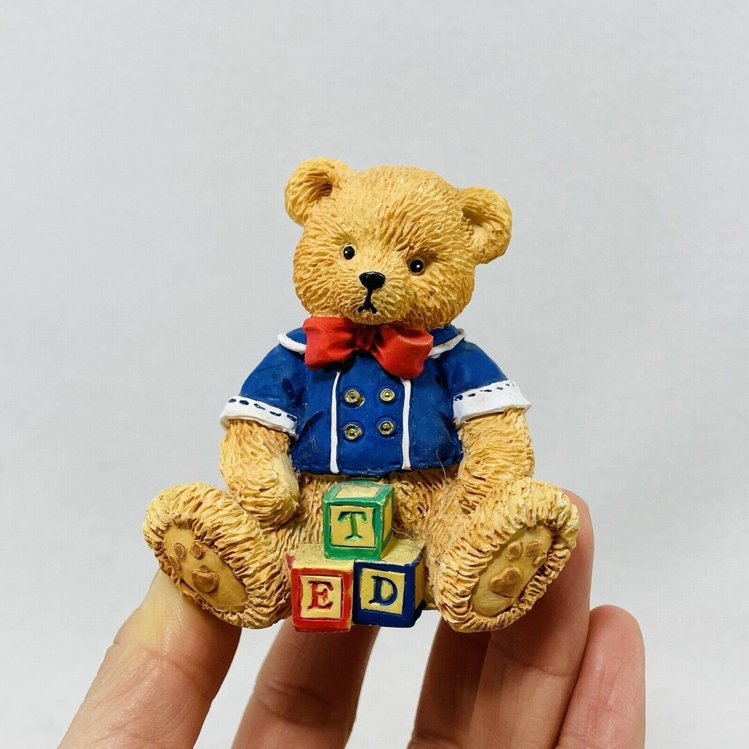 Vintage 1996 BC Bronson Teddy Bear Ted Figurine 3 Boy Name Bedroom ...