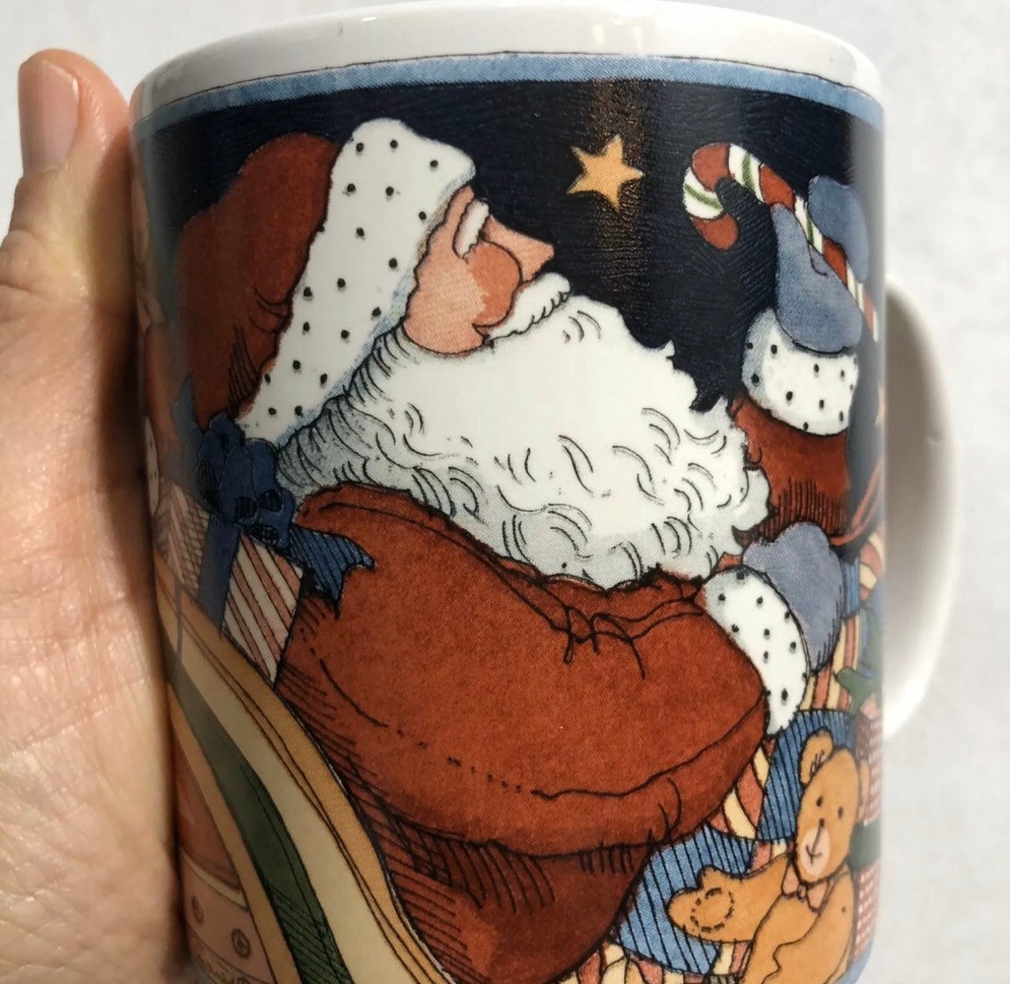 1992 Susan Winget Christmas Mug Santa Claus Tea Coffee Drink | Etsy