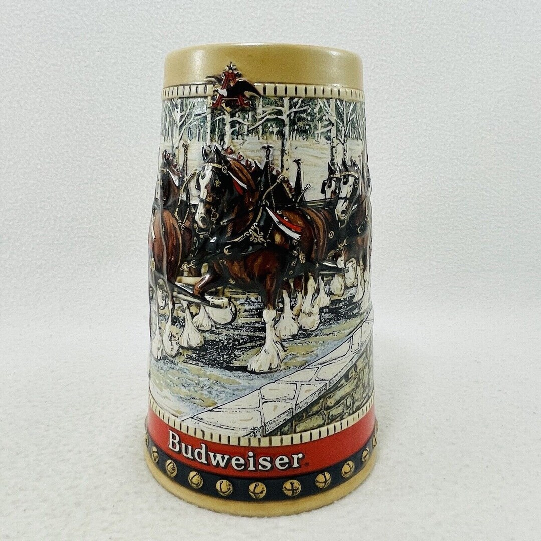 Vintage 1988 Ceramarte Brazil Budweiser Christmas Beer Stein Mug ...