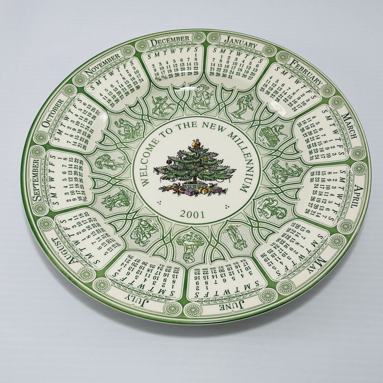 Rare Vintage Spode Christmas Tree Millennium 2001 Calendar Plate 10 ...