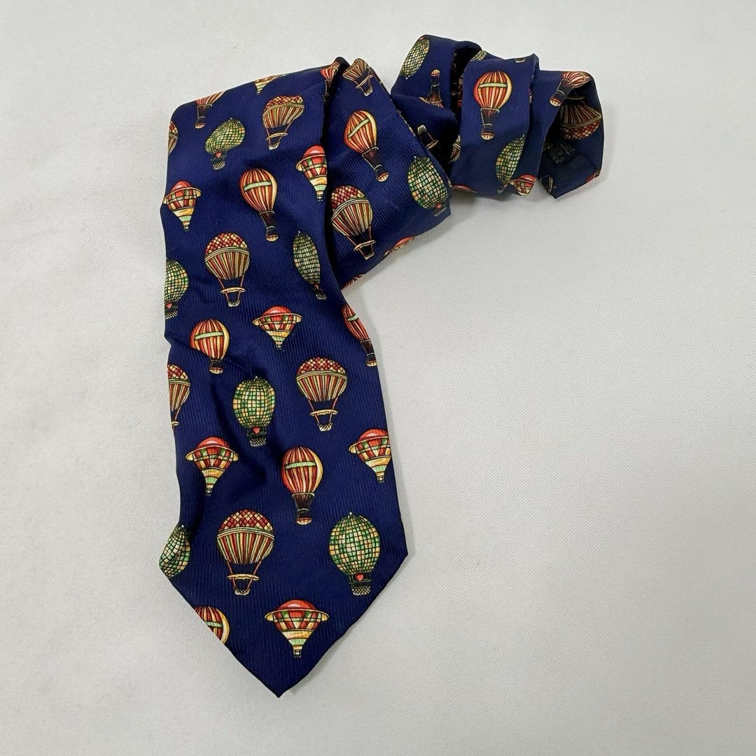 Gatsby Italy Silk Tie Necktie Hot Air Balloons Pattern Novelty Festival ...