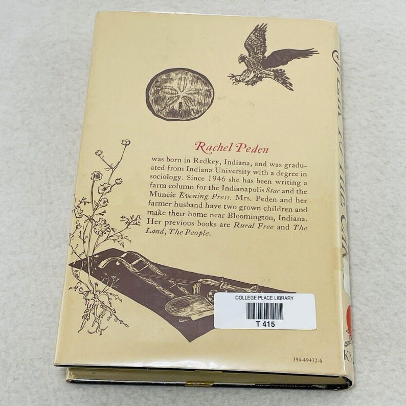 1974 Speak to Earth Rachel Peden Vintage Book Journal Indiana Farm ...