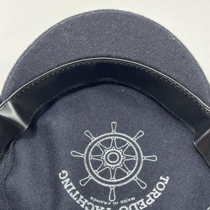 Vintage Torpedo Yachting Sailors Cap Flat Hat Black Sailing Boat ...