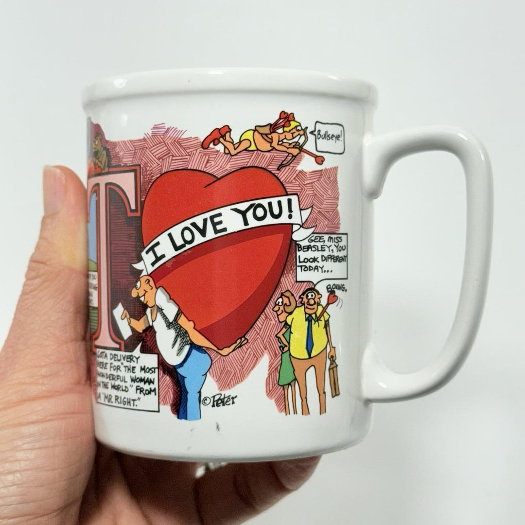 Vintage Tmc Peter Mug Sweet Red Heart Love Valentine Anniversary Couple ...