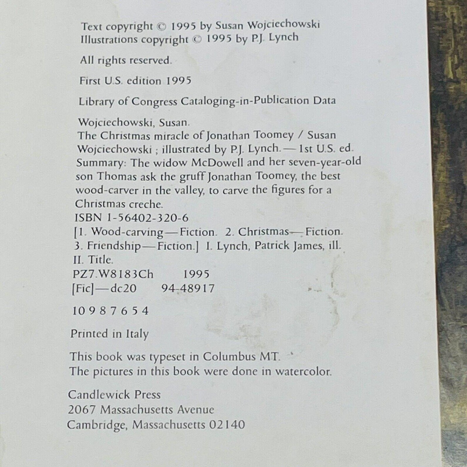 Christmas Miracle Jonathan Toomey Susan Wojciechowski Children Kid Book ...