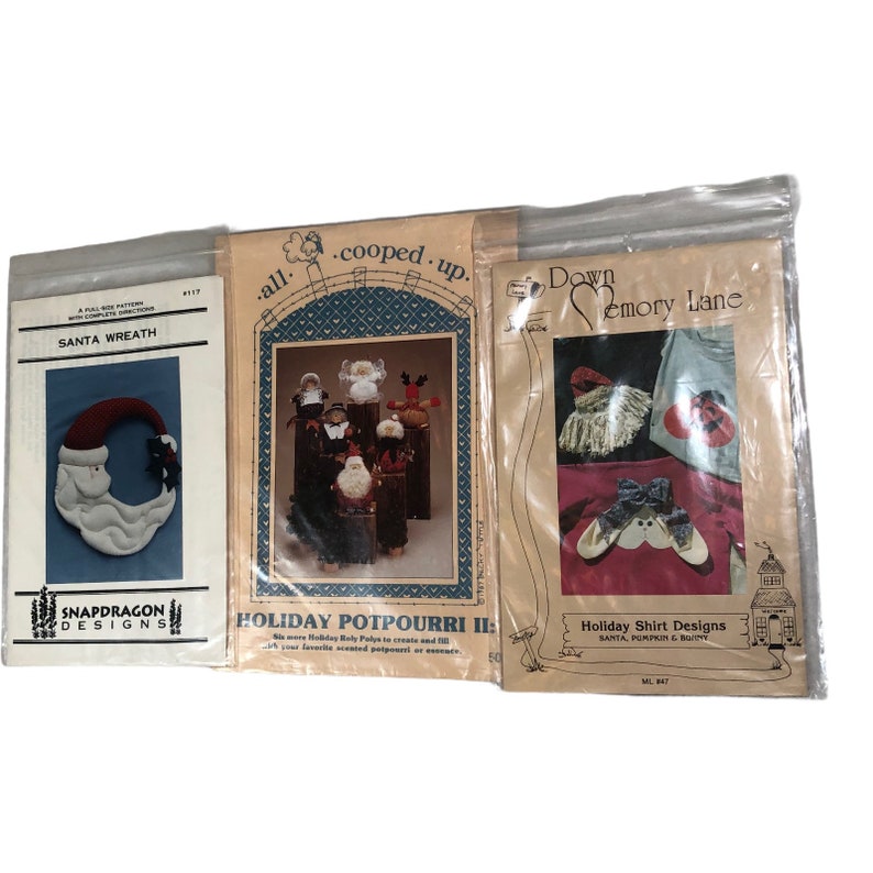 Vintage Pattern Mixed Lot Assortment Roly Poly Kits Santa Claus Doll ...