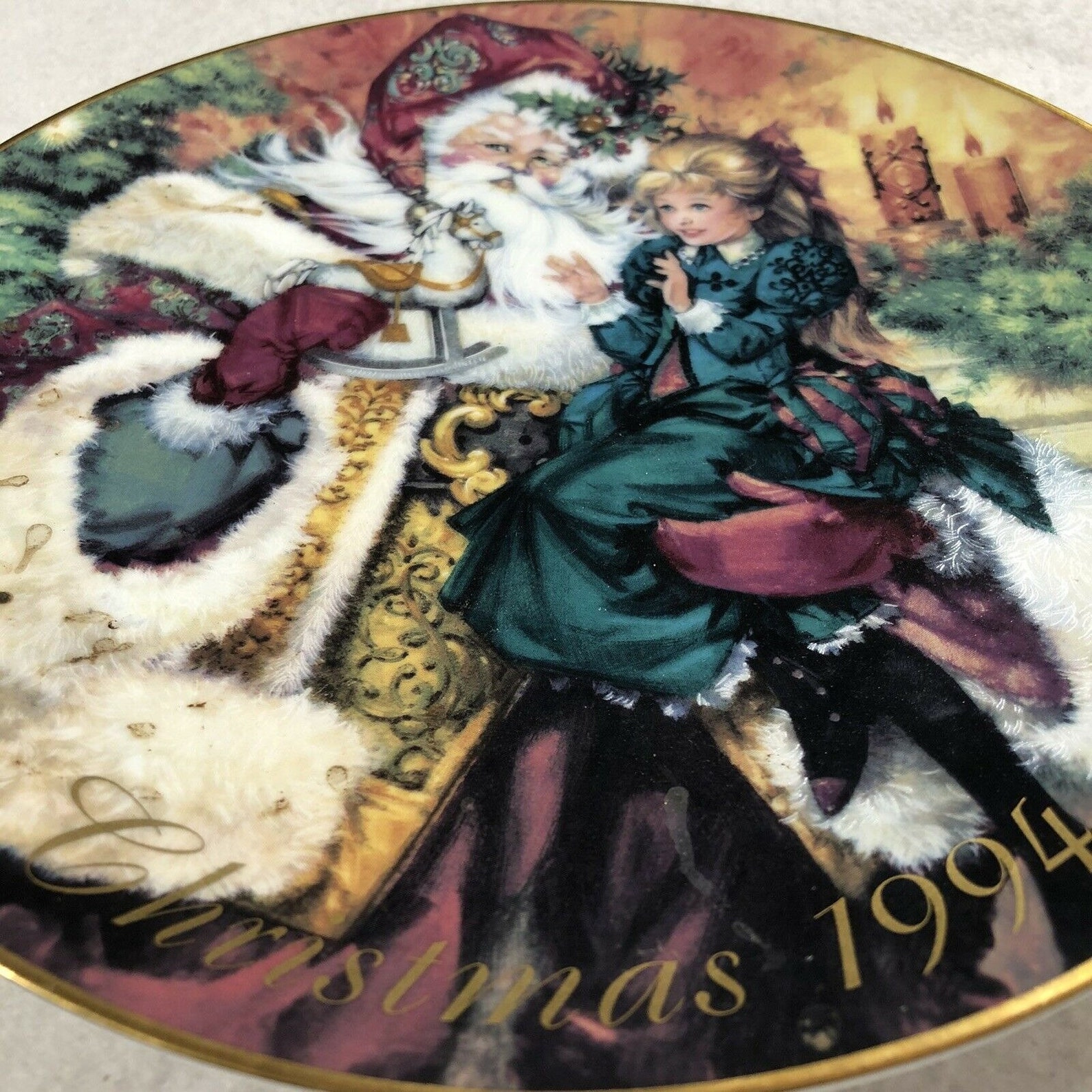 Rare Vintage Avon Wonder Christmas Plate 8”, Santa Claus Girl Gift ...