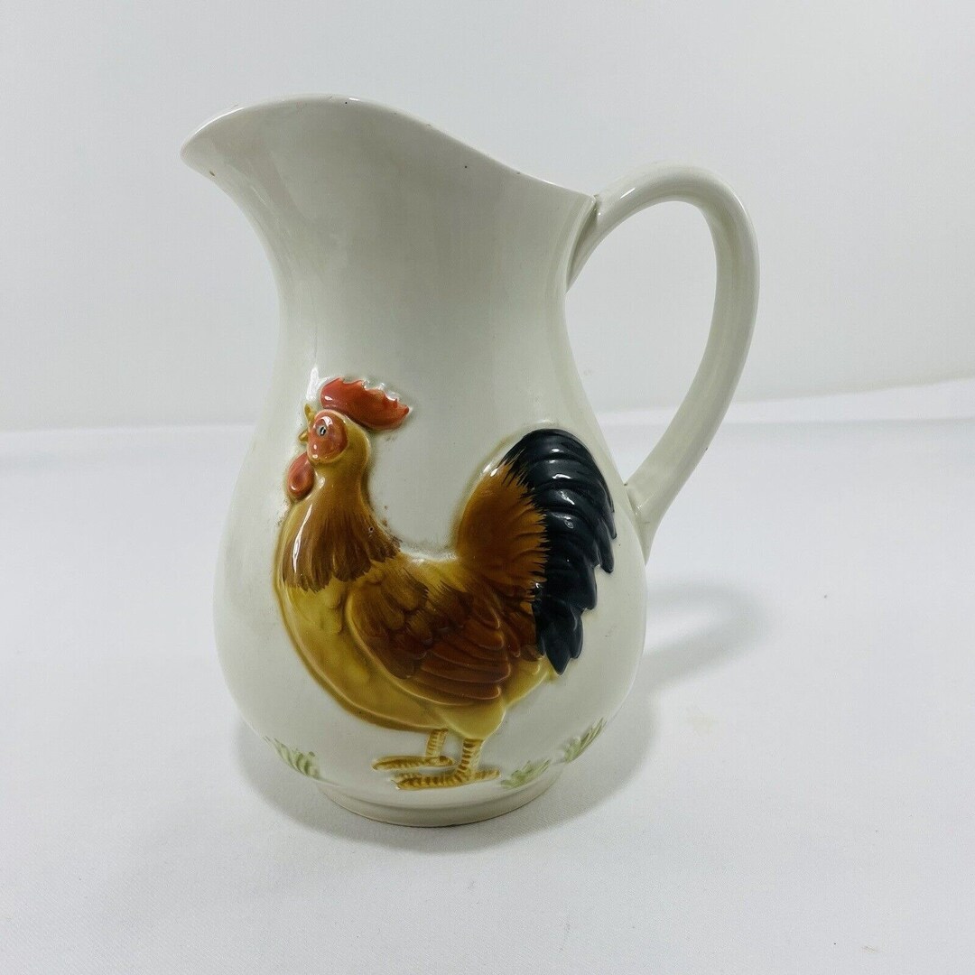 Vintage Otagiri 1982 Rooster Pitcher Jug Easter Chicken Farm Farmhouse ...