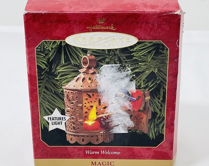 Vintage 1999 Hallmark Christmas Ornament Magic Mouse Lights Candle Warm ...