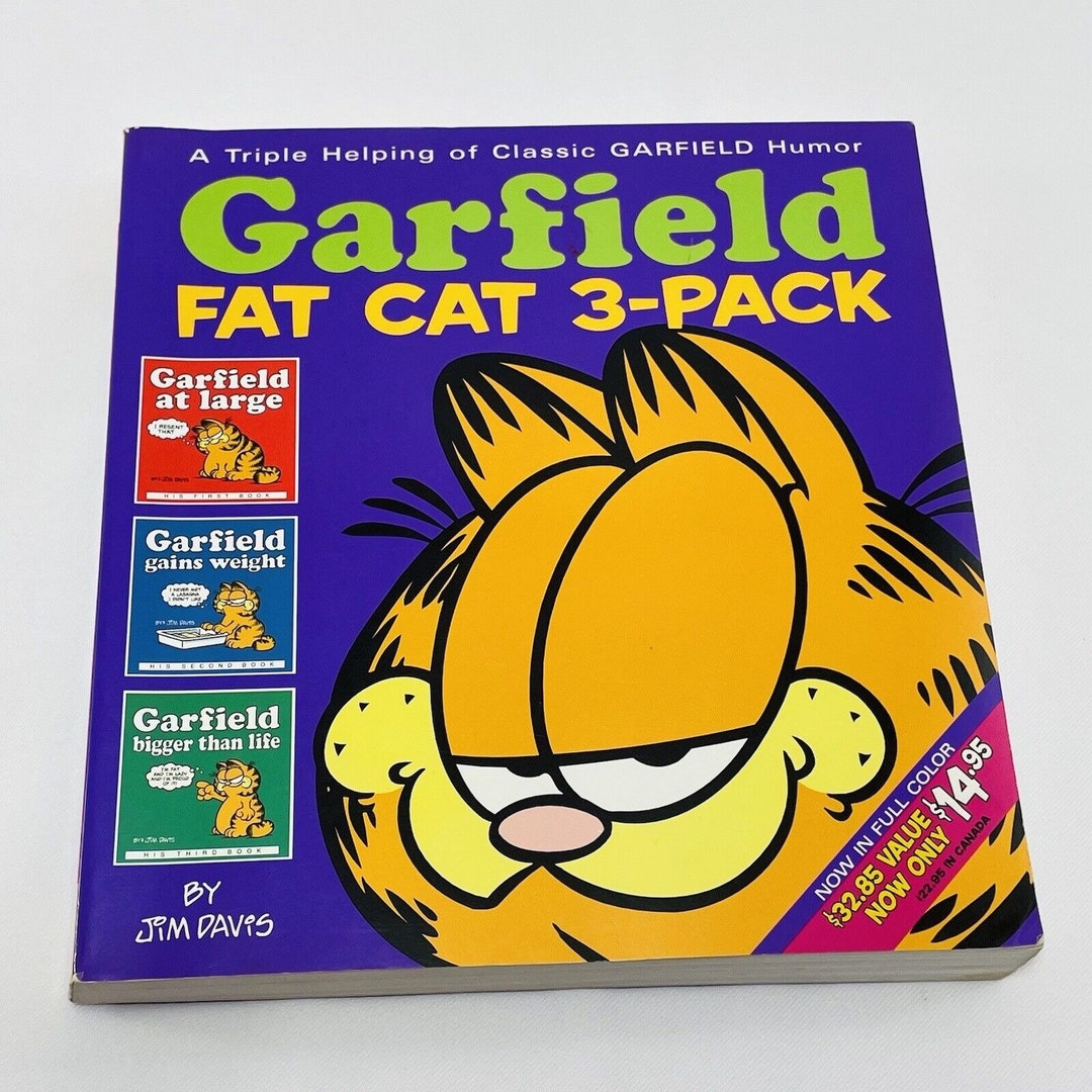 Vintage Garfield at Large Jim Davis Fat Cat 3 Pack Set First Colorized ...