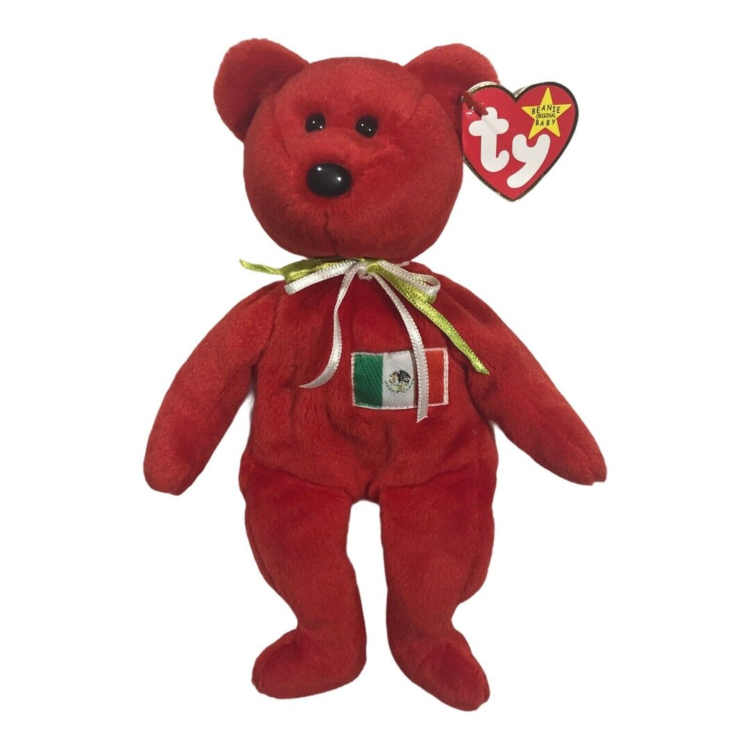 Ty Beanie Mexico Osito Teddy Bear Plush 8 Red Flag Country ...