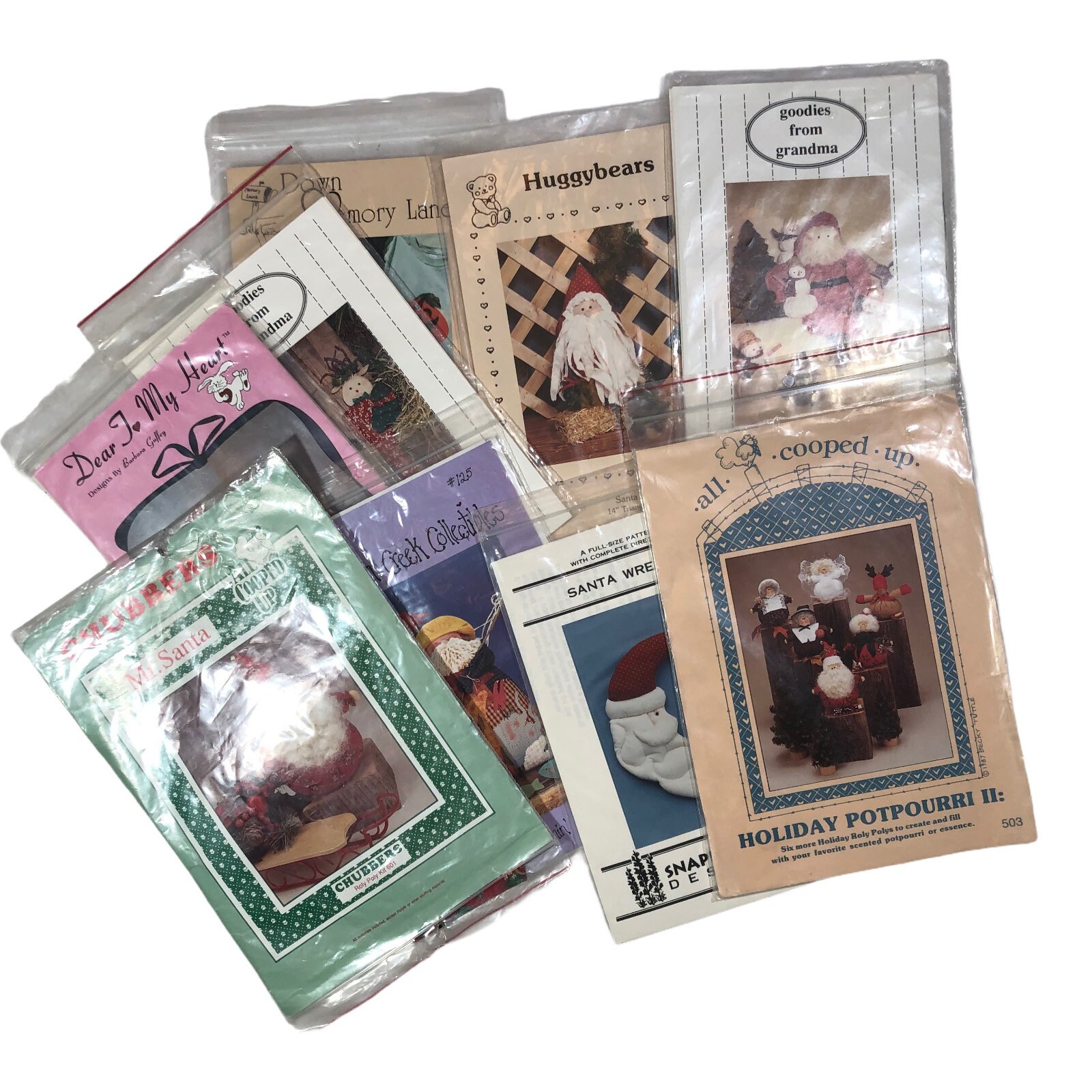 Vintage Pattern Mixed Lot Assortment Roly Poly Kits Santa Claus Doll ...