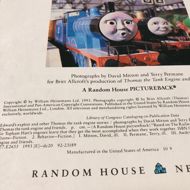 Thomas the Tank Engine Stories Edward Exploit Children Book Vintage ...