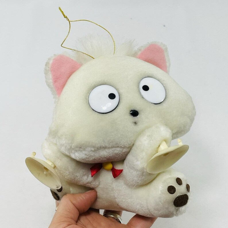 Vintage 1997 Sega Momo Tama Friends White Cat Kitten Plush Toy Suction ...