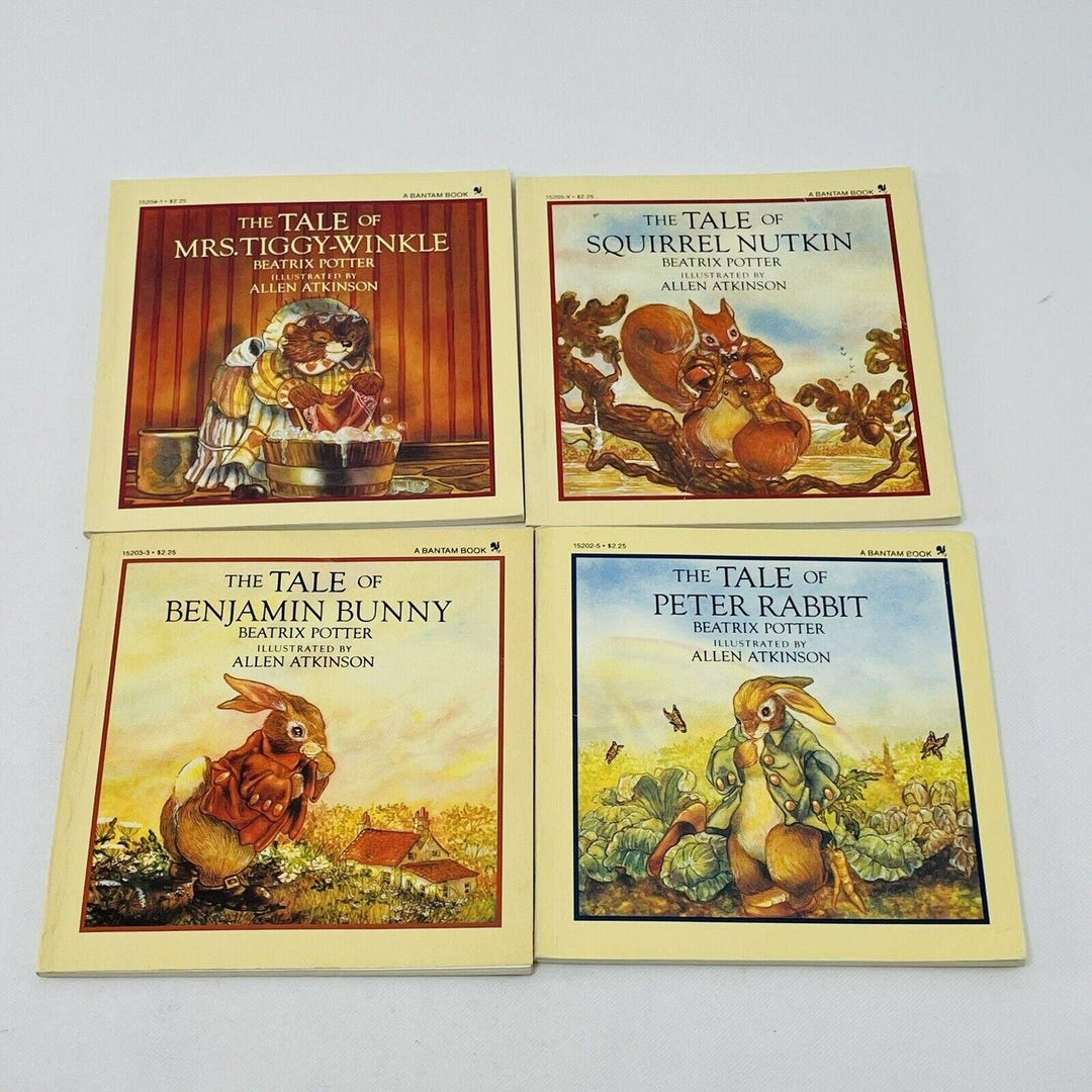 Vintage Beatrix Potter Peter Rabbit Children Book Set Picture Fable ...