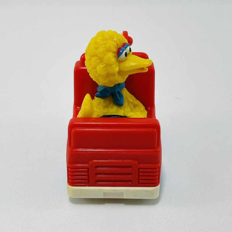 Vintage Tyco Henson Sesame Street Big Bird Yellow Tow Truck Red Car Toy ...