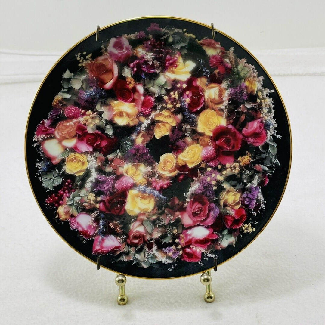 Limited Artaffects Knox Robertson Plate Summer Bounty Rose Flower ...