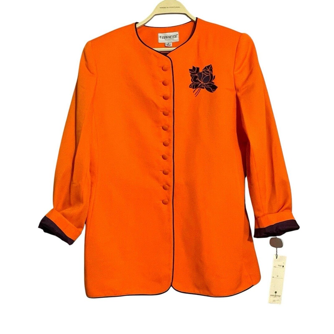 John Meyer Suit Business Jacket Women Size 10 Flower Retro Formal ...