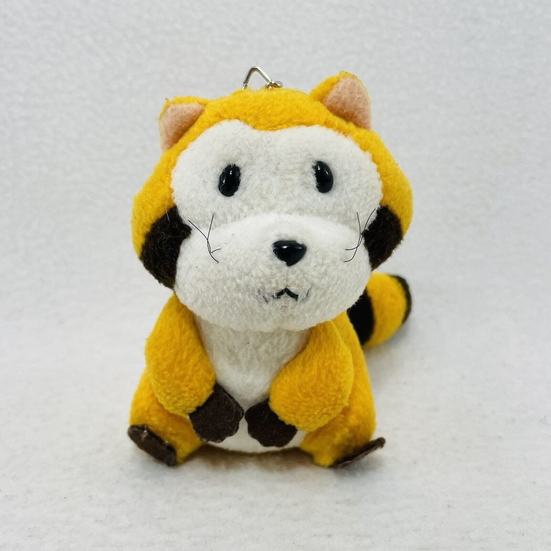 Vintage Bandai Rascal Raccoon Plush Keyring Keychain Ring Hang Japan ...