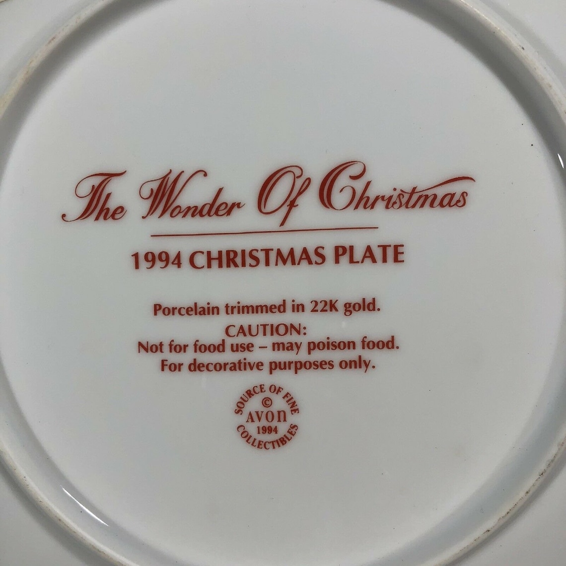 Rare Vintage Avon Wonder Christmas Plate 8”, Santa Claus Girl Gift ...