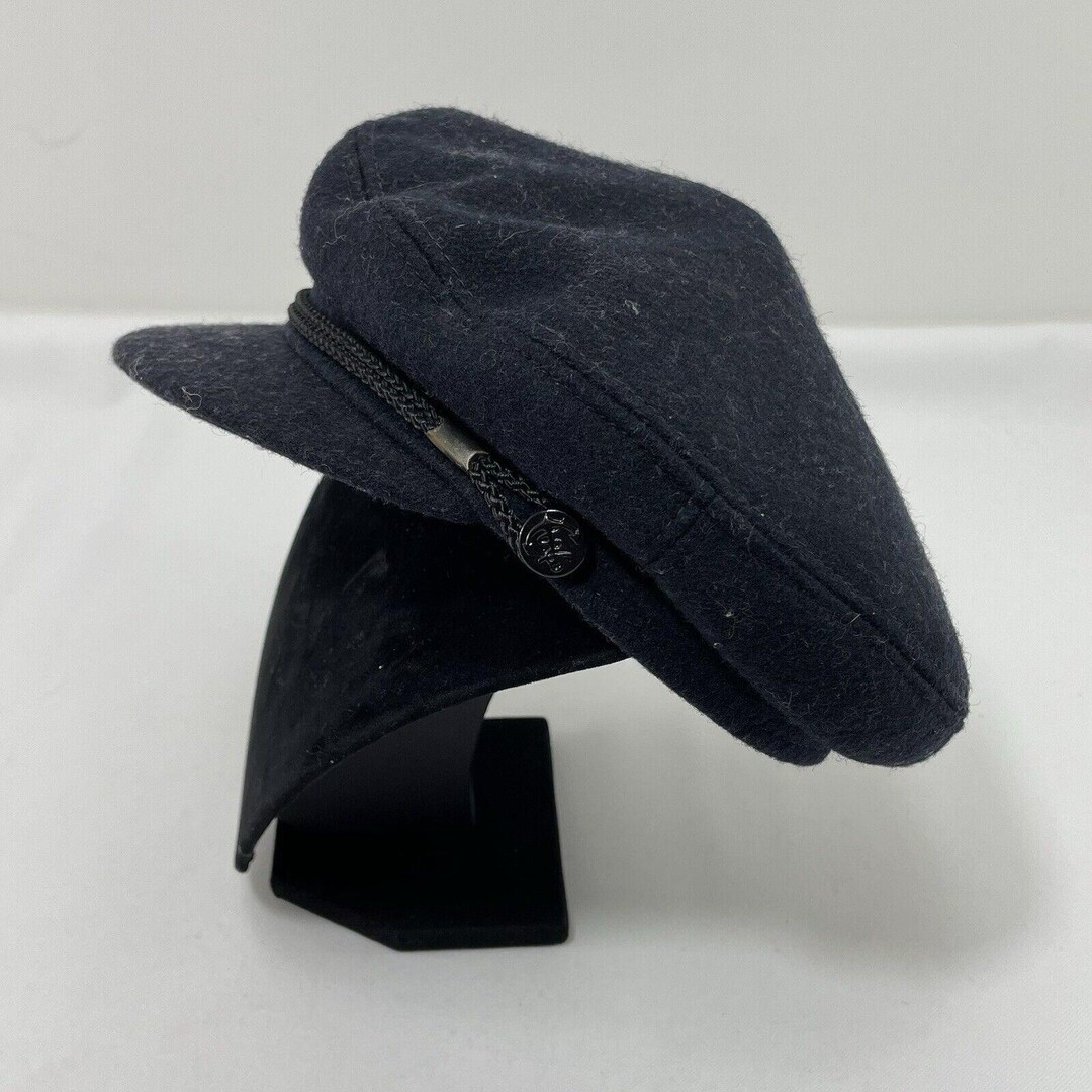 Vintage Torpedo Yachting Sailors Cap Flat Hat Black Sailing Boat ...