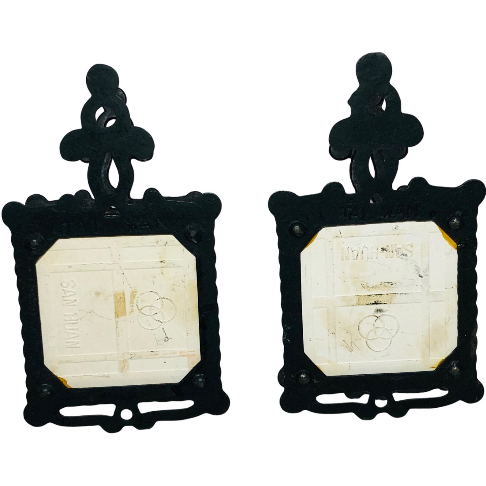 Cast Iron Trivet Set Ceramic Tile Wall Art Deco Antique - Etsy