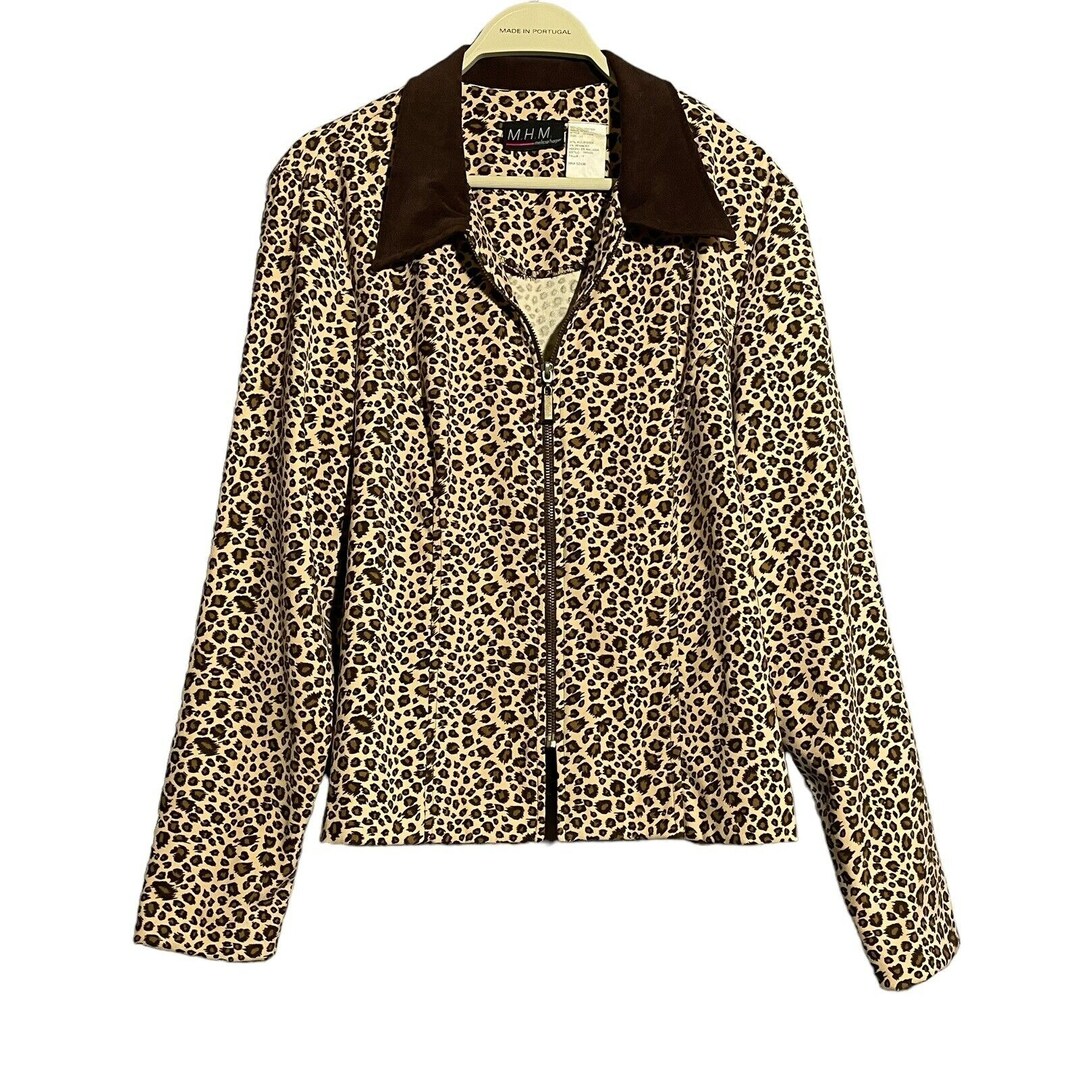 Vintage Mhm Melissa Harper Blazer Jacket Women Size 14 Leopard Retro ...