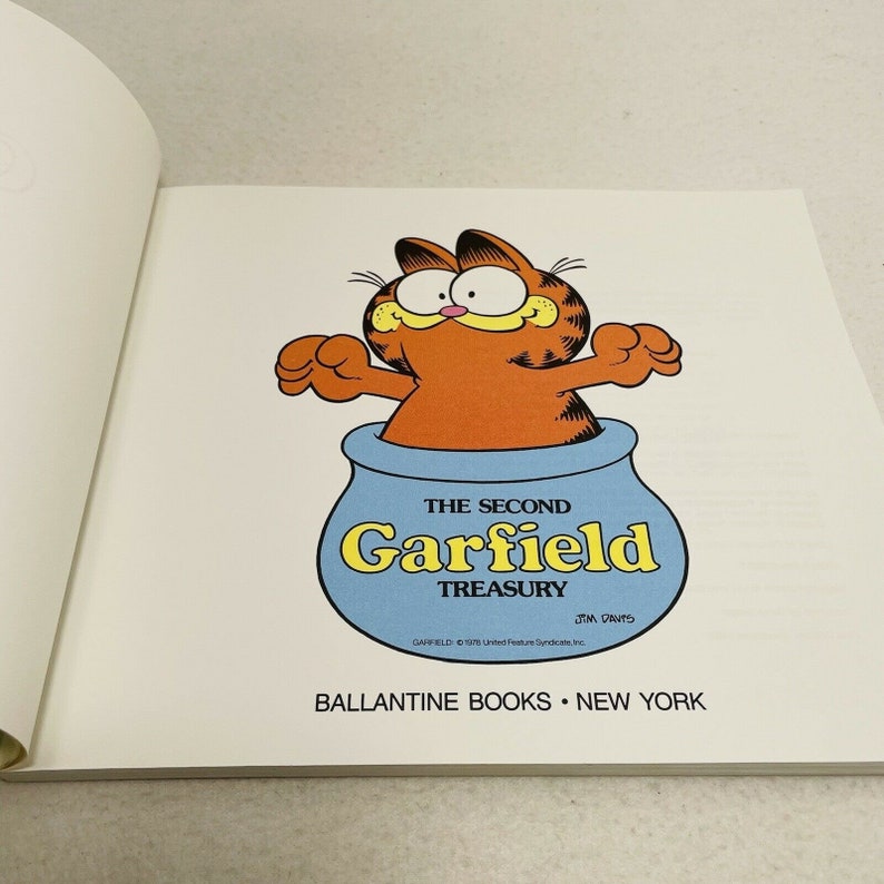 Rare vintage Garfield dessin animé bande dessinée Sunday Strip couleurs ...