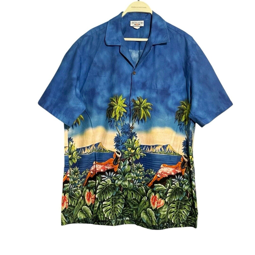 Vintage Pacific Legend Hawaiian Hawaii Shirt Men Sz L Aloha Dance ...