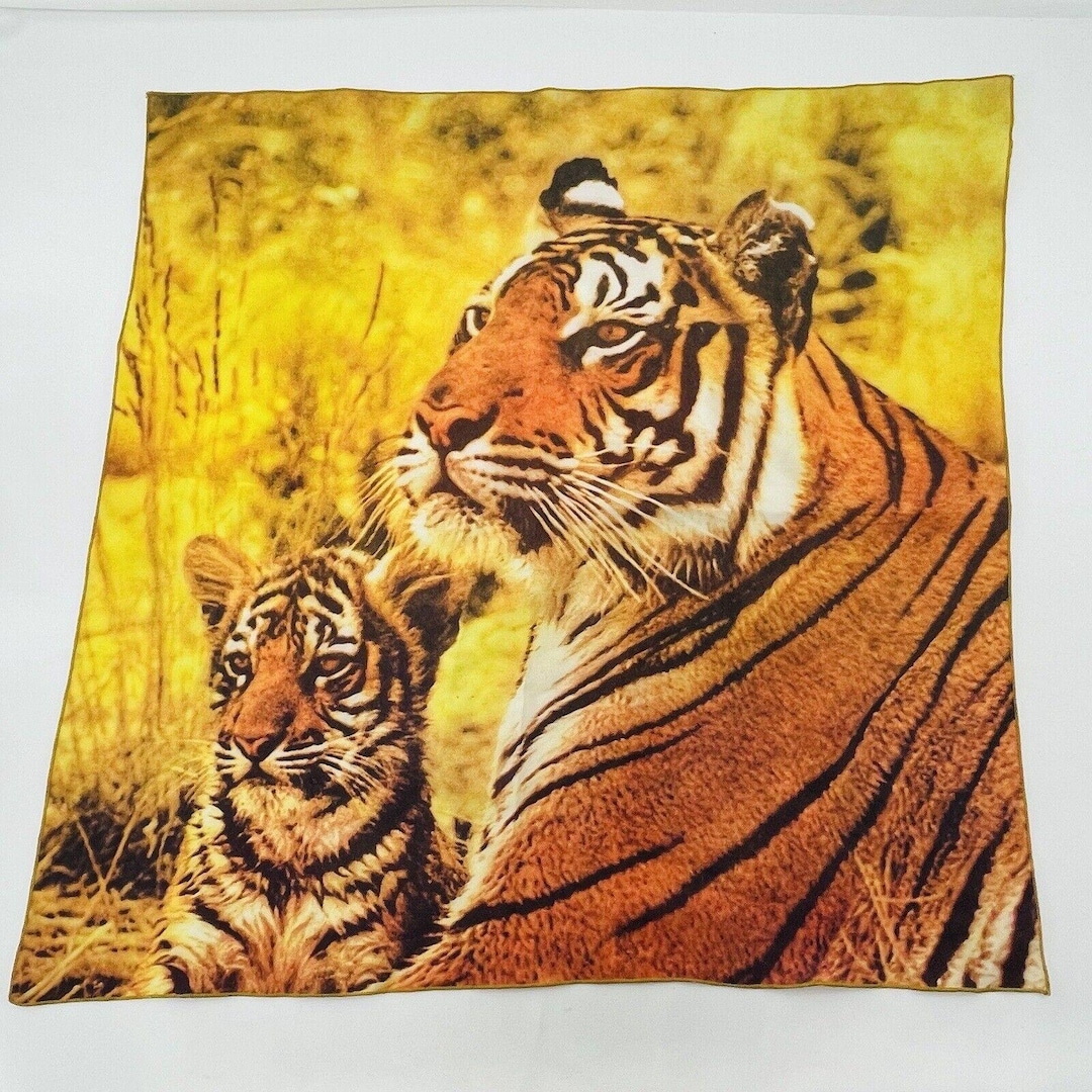 Africa Tiger Handkerchief Hankie Bandana 21” Square Safari Wild Animal ...